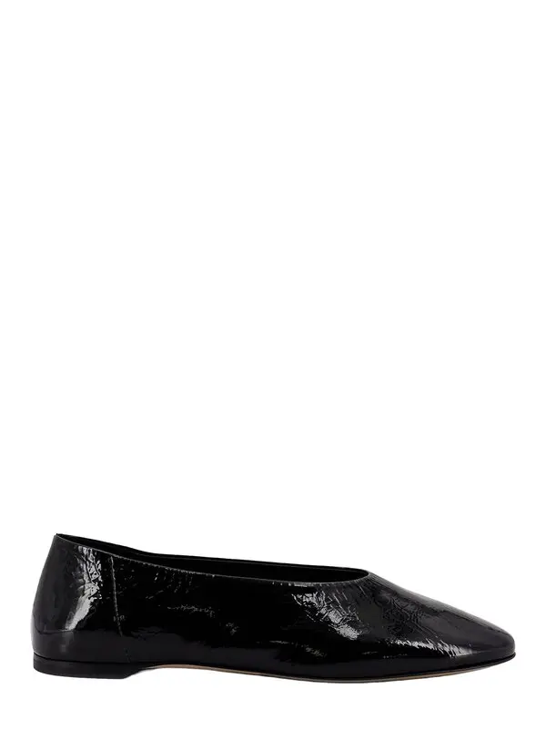 TOTEME Patent Leather Ballerinas - Black