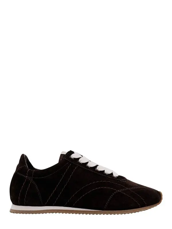 TOTEME Leather Sneakers With Stitching Detail - Brown