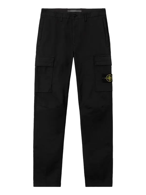 Stone Island Organic Cotton Trousers - Black