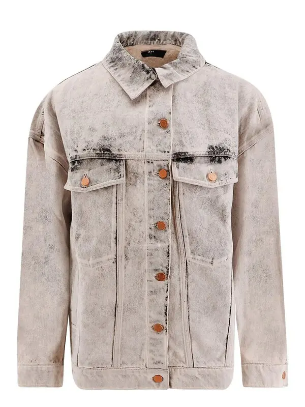 3x1 Bleached Denim Trucker Jacket - Grey