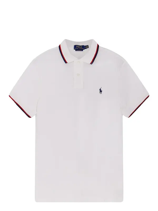 Polo Ralph Lauren Cotton Polo Shirt With Contrasting Profile - White