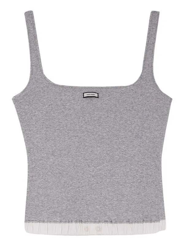 ENTIRE STUDIOS Ribbed Cotton Tank Top - Grey