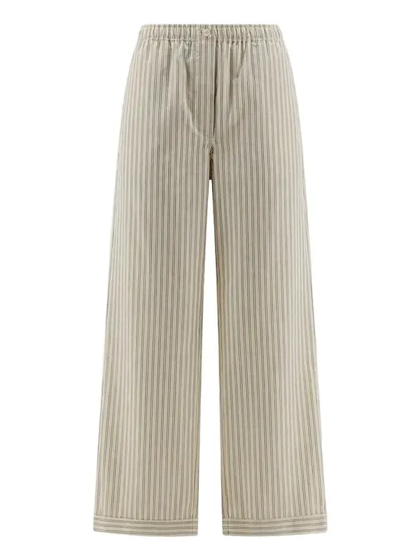 Miu Miu Striped Cotton Pajama Pants - Beige