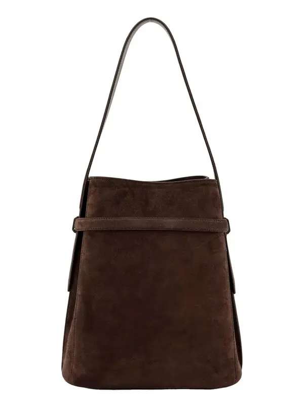 TOTEME Suede Shoulder Bag With Metal Detail - Brown