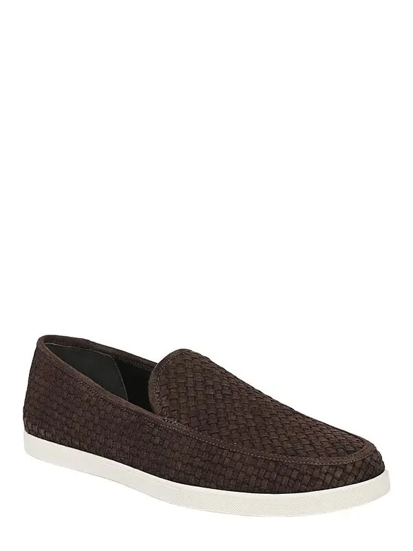 Vince Sonoma Suede Basketweave Loafers - Cocoa Brown