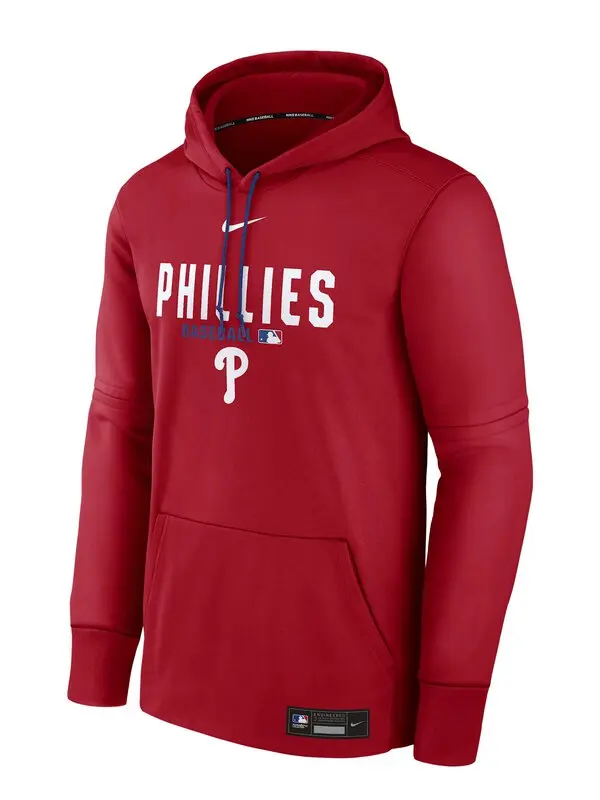Nike Philadelphia Phillies Authentic Collection Therma Mlb Pullover Hoodie - Red