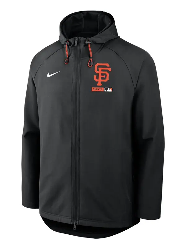 Nike San Francisco Giants Authentic Collection Therma-fit Mlb Full-zip Hooded Jacket - Black