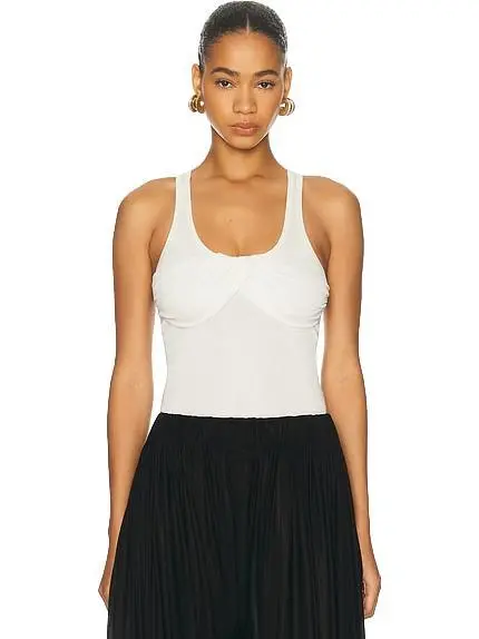 Burc Akyol Draped Silk Jersey Tank Top - Ecru