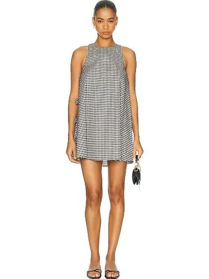 Caroline Constas Brynn Gingham Check Dress - Black