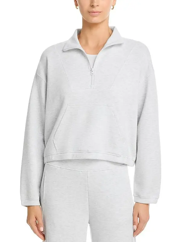 Vintage Havana Cloud Fleece Quarter Zip Sweatshirt - Grey