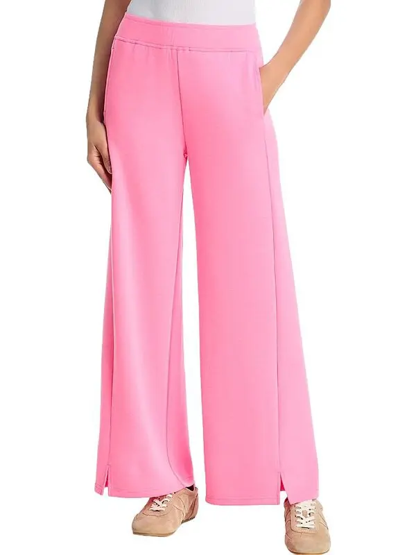 Vintage Havana Cloud Fleece Wide Leg Pants - Pink