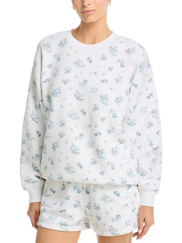 Vintage Havana Floral Print Crewneck Sweatshirt - White
