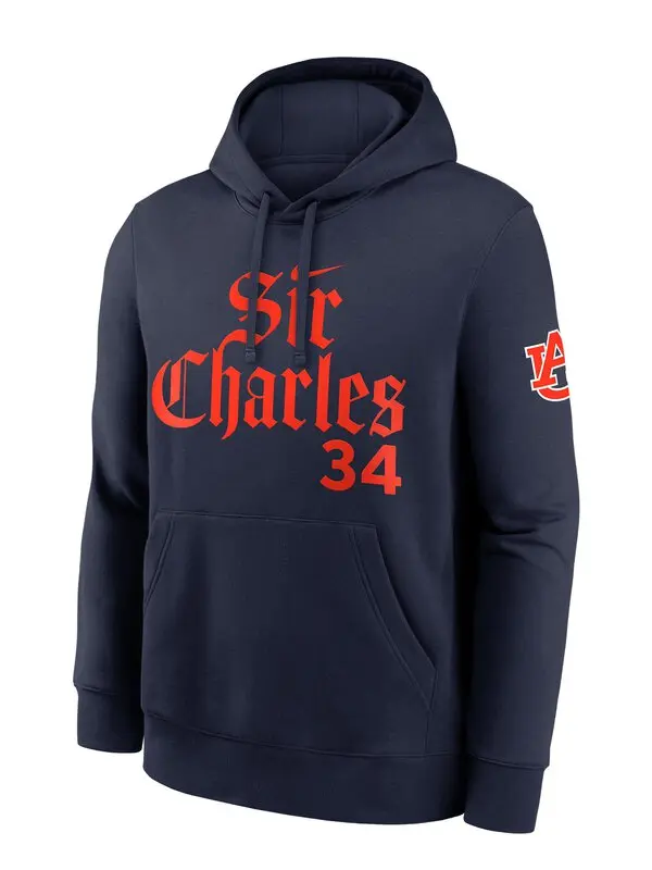 Nike Charles Barkley Auburn Sir Charles Club College Pullover Hoodie - Blue
