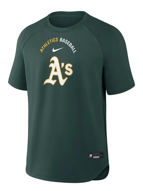 Nike Athletics Authentic Collection Batting Practice Pregame Dri-fit Mlb Top - Green