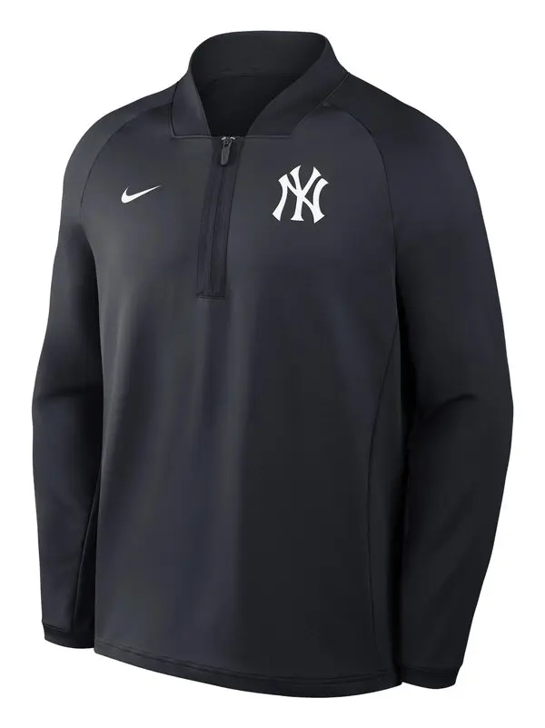 Nike New York Yankees Authentic Collection Dri-fit Mlb 1/2-zip Long-sleeve Top - Blue