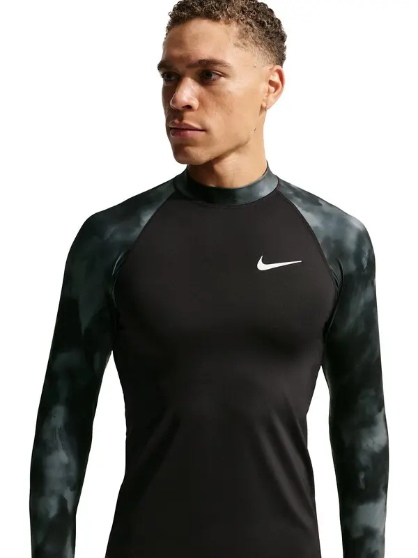 Nike Swim Whitewater Long Sleeve Rashguard Top - Black