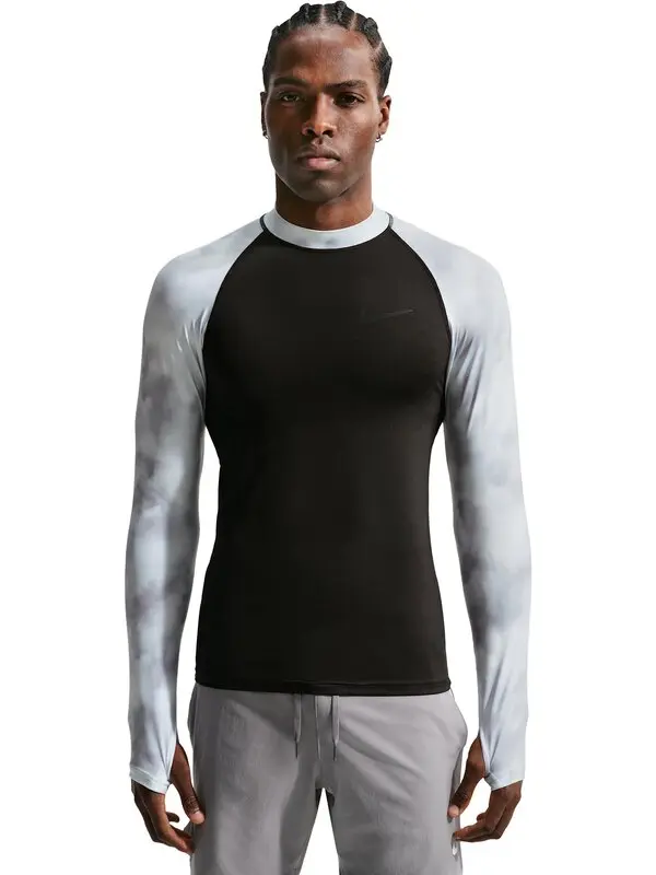 Nike Swim Whitewater Long Sleeve Rashguard Top - Black