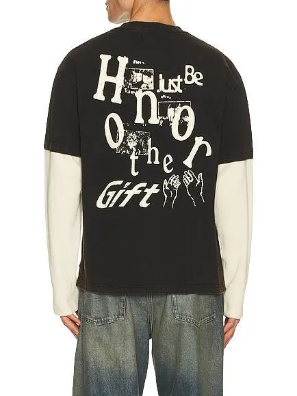 HONOR THE GIFT Just Be Longsleeve Tee - Black