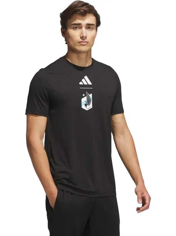 Adidas Minnesota United Fc Short Sleeve Pregame T-shirt - Black / Mls-mn3-mua