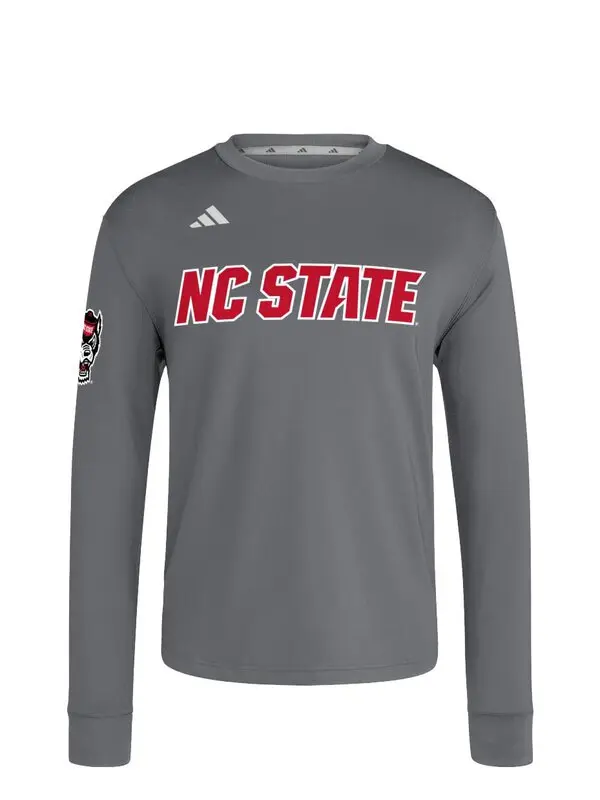 Adidas North Carolina Wolfpack Dugout Crew Team Pullover - Team Dark Grey / White / Ncaa-ncs-7n4