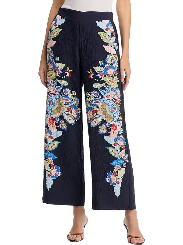 T Tahari Printed Pull On Pants - Daphne Garden