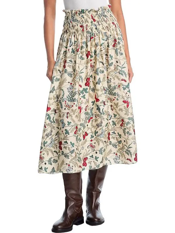 The Great. Canary Midi Skirt - Floating Butterfly