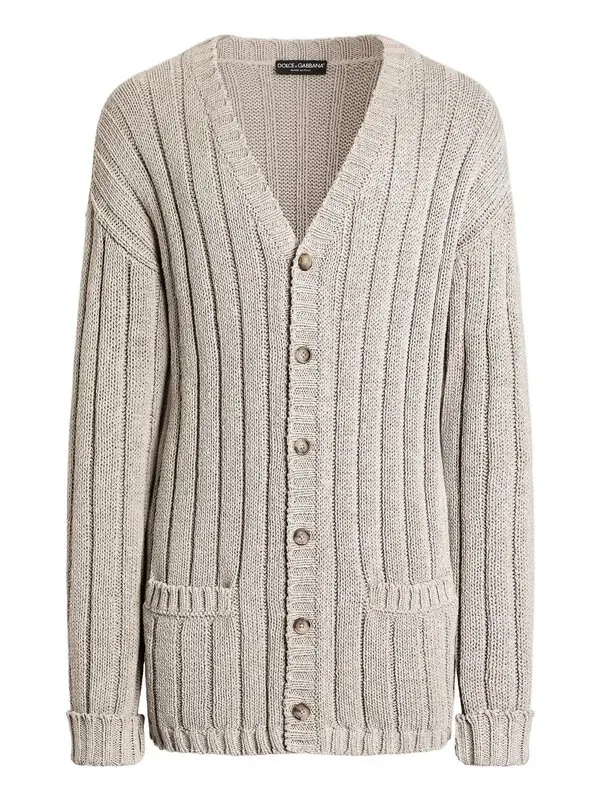 Dolce & Gabbana Cotton-blend Cardigan - Beige