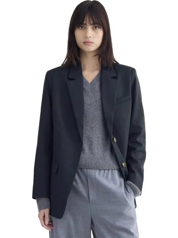 Everlane Oversized Blazer, Buttersmooth Cotton - Navy