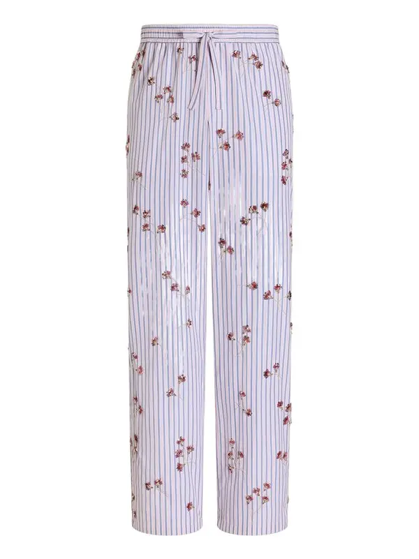 Dolce & Gabbana Cotton-silk Vanity Trousers With Embroidery - Multicolor