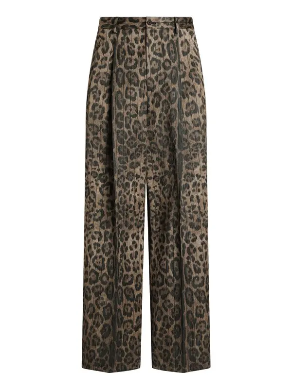 Dolce & Gabbana Leopard Jacquard Trousers - Print