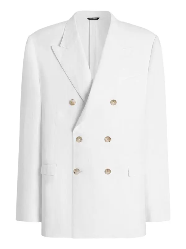 Dolce & Gabbana Double-breasted Taormina Linen Jacket - White