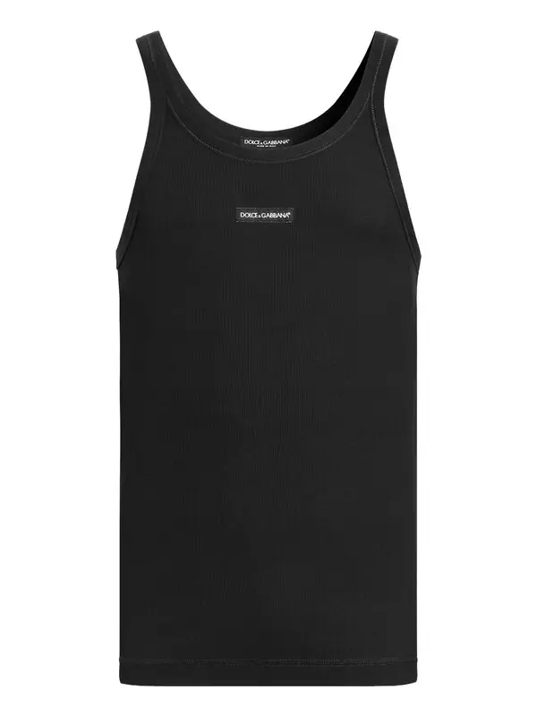 Dolce & Gabbana Cotton Tank Top With Print - Brown