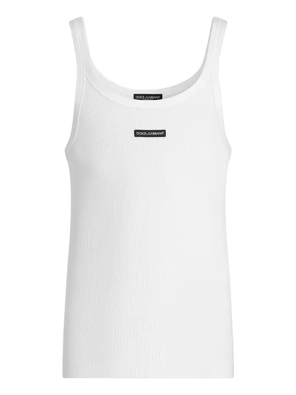 Dolce & Gabbana Cotton Tank Top With Print - White