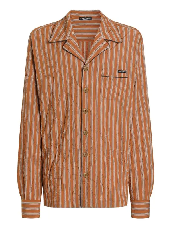 Dolce & Gabbana Crinkled Striped Vanity Shirt - Multicolor