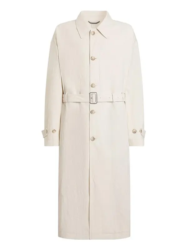 Dolce & Gabbana Cotton-linen Trench Coat With Buttons - White