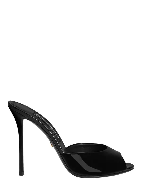 Dolce & Gabbana Keira Patent Leather Mules - Black