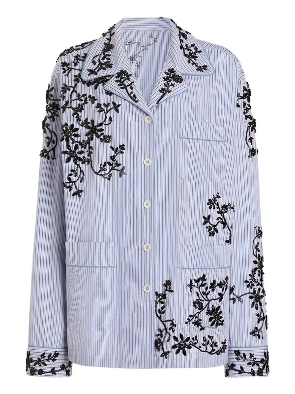 Dolce & Gabbana Cotton Vanity Shirt With Floral Embroidery - Multicolor