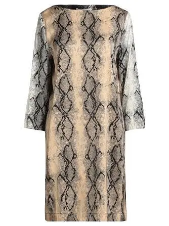 Liviana Conti Mini Snakeskin-print Flared Dress - Beige