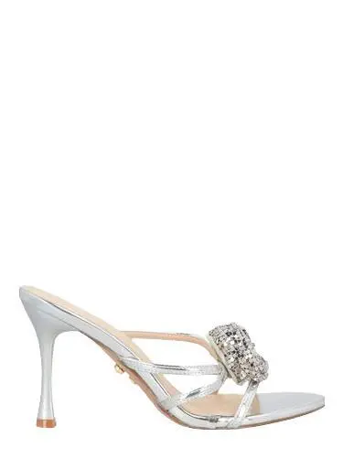 TWENTY FOUR HAITCH Embellished Spool Heel Sandals - Silver