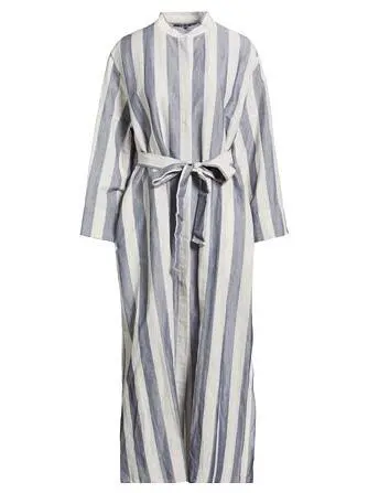 Max Mara Midi Striped Woven Dress - Blue