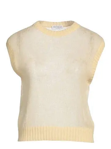 Brunello Cucinelli Sleeveless Mohair Blend Sweater - Yellow