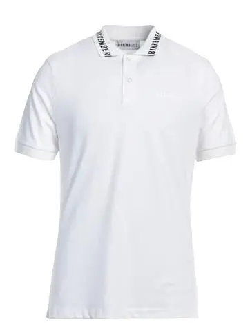 BIKKEMBERGS Polo Shirt Size Cotton, Elastane - White