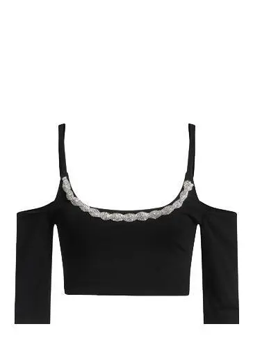 VICOLO Off-the-shoulder Short Sleeve Top - Black