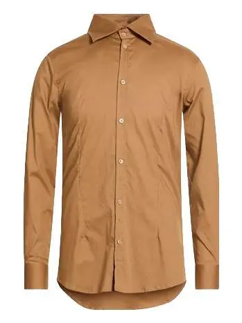 DANIELE ALESSANDRINI Shirt Camel Size Cotton, Elastane - Beige