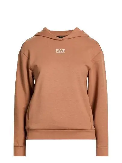 EA7 Hoodie With Logo Detail - Camel
