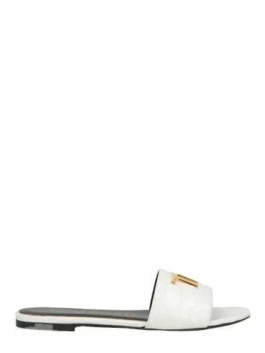 TOM FORD Sandals In Calfskin With Crocodile Print - White