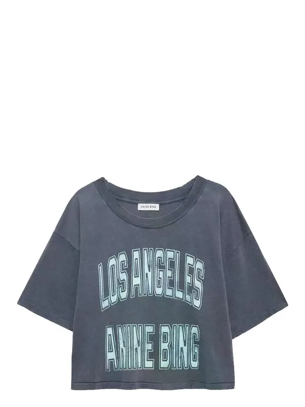 ANINE BING Johnny Cropped T-shirt - Grey