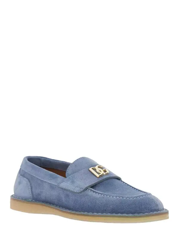 Dolce & Gabbana Logo-plaque Loafers - Blue