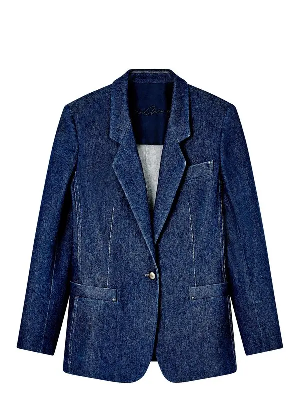 Giorgio Armani Denim Single-breasted Jacket - Blue