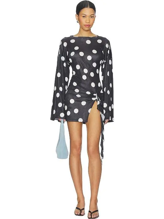 Lioness Cosmic Mini Dress - Noir Polka